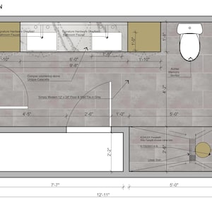 2D Master Bathroom, 2D CAD Cabinet Design, Bathroom Custom Draft, Bath ...