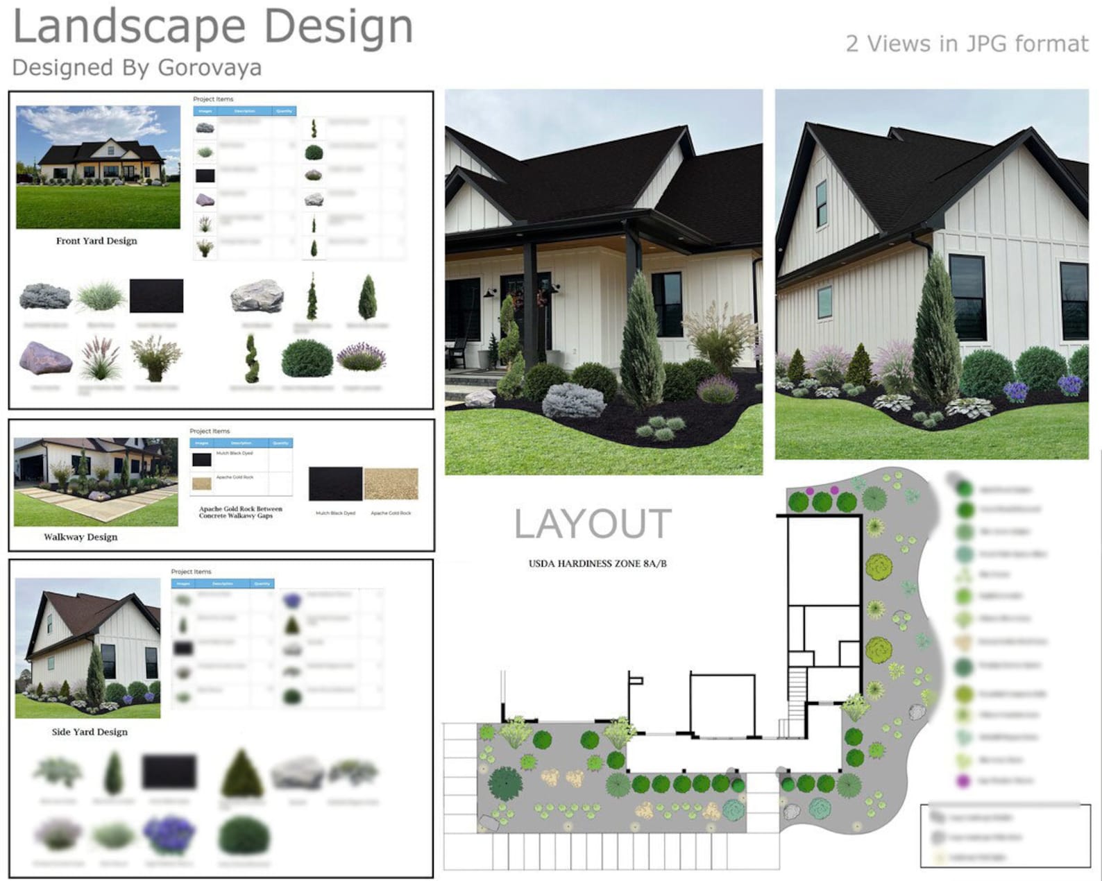 Custom Landscape Design, Landscape Front Facade, Landscape Layout ...