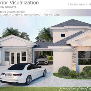 3D Visualization of Front Facade Exterior, Front Facade Visualization ...