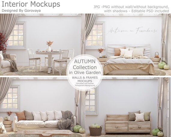 Interior Mockup Bundle Autumn Mockup Fall Collection Mockup | Etsy