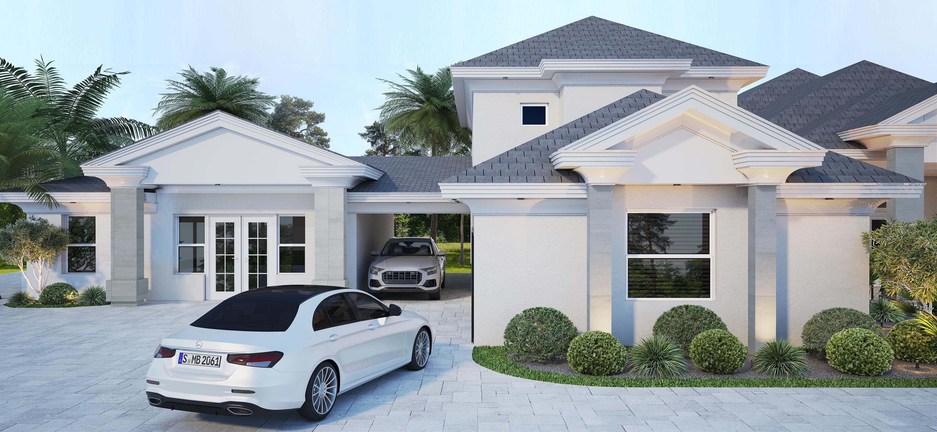3D Visualization of Front Facade Exterior, Front Facade Visualization ...