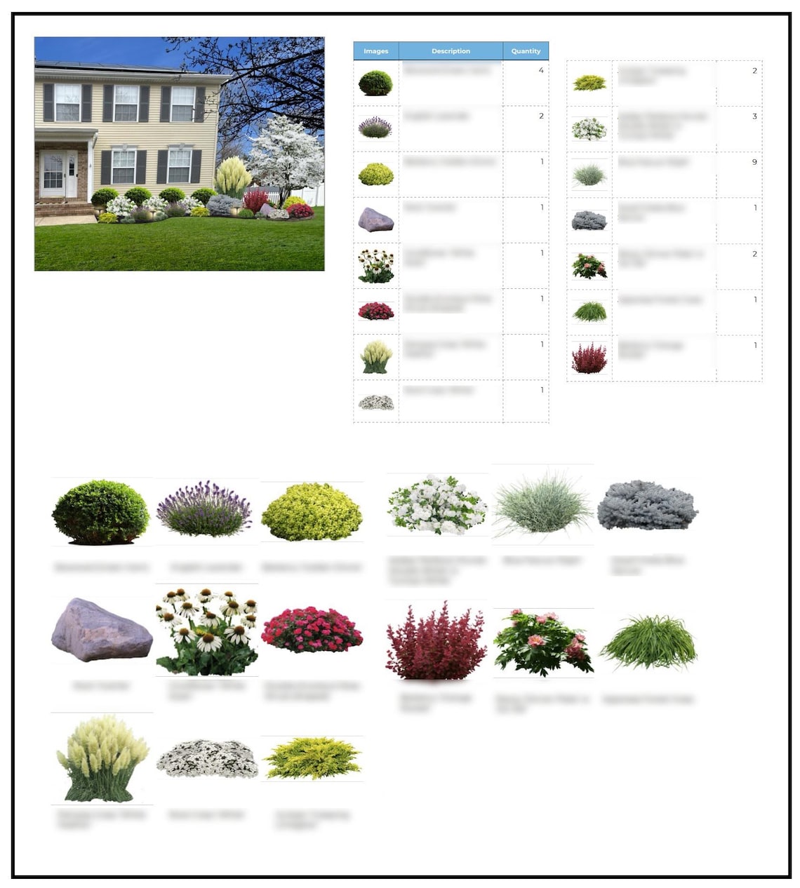 Premade Landscape Design, Landscape Garden Bed, Zone 5-8 , Landscape ...