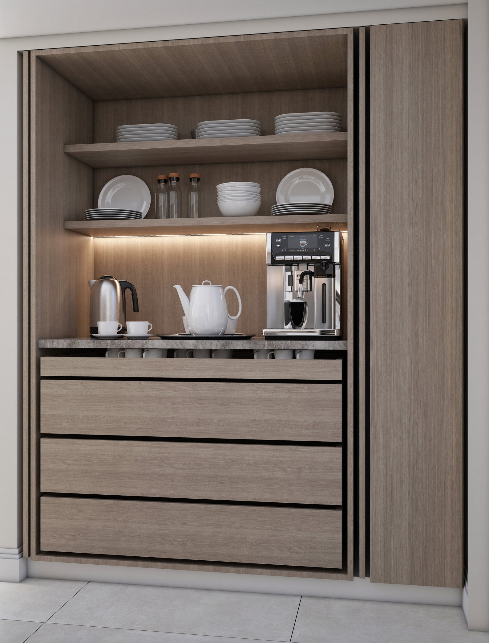 3D Kitchen Design, Modern Kitchen, Interior Visualization, Kitchen ...
