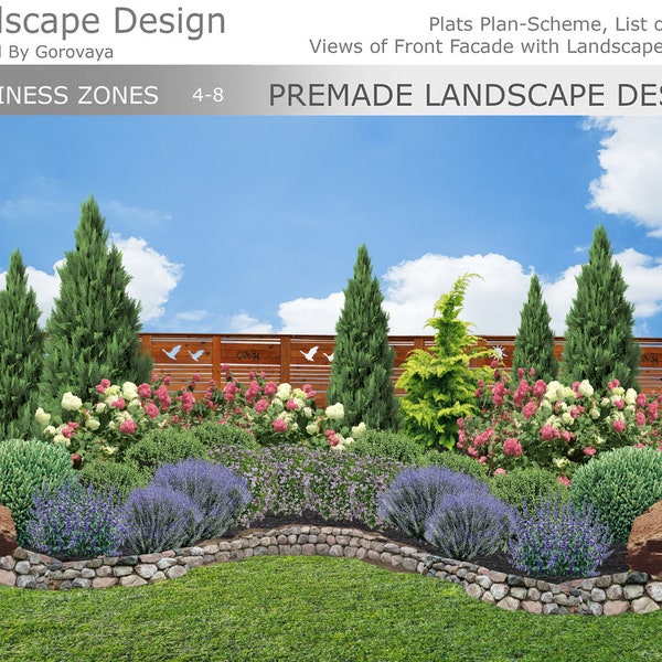 Seasonal Charm by Plant by Number. Landscape Design Plan, 14-ft ...