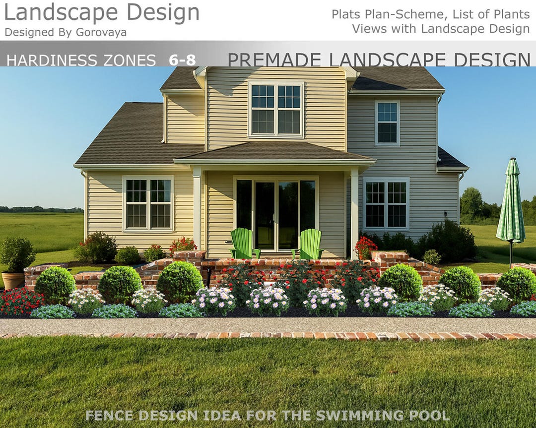 Premade Landscape Design, Pool Garden Bed, Landscape Garden Bed ...
