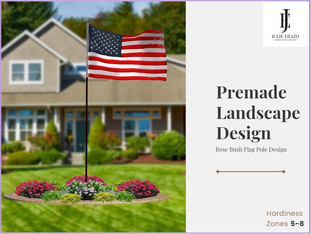 Flagpole Landscaping Ideas Home Flag Pole Garden Design, Round Garden