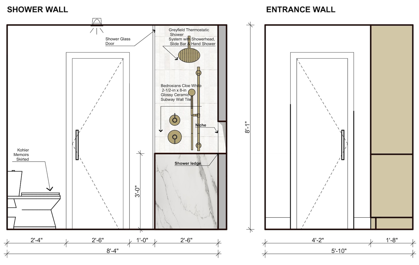 2D Master Bathroom, 2D CAD Cabinet Design, Bathroom Custom Draft, Bath ...