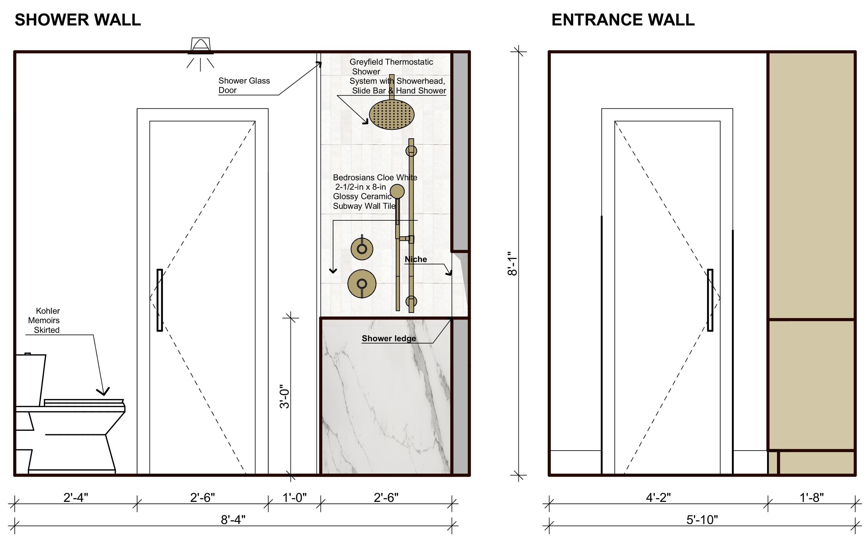 2D Master Bathroom, 2D CAD Cabinet Design, Bathroom Custom Draft, Bath ...