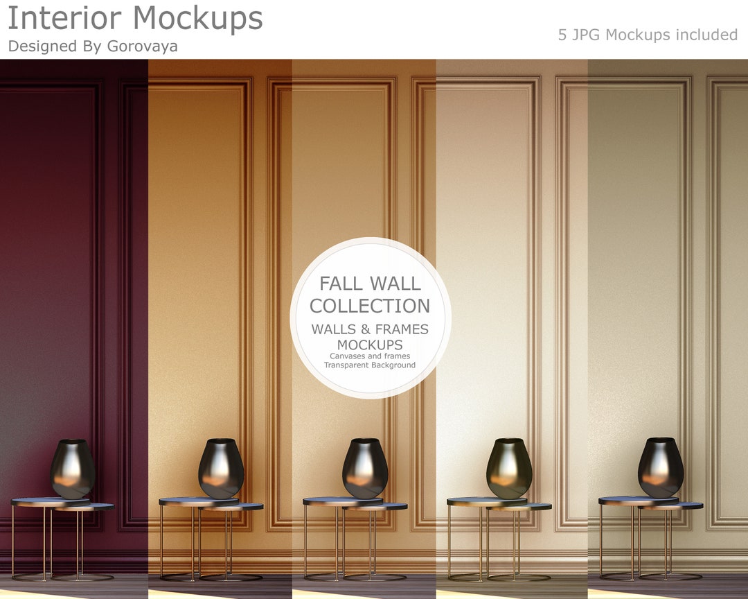 Interior Mockup, Autumn Interior Mockup Bundle, Fall Mockup, 5 Color ...