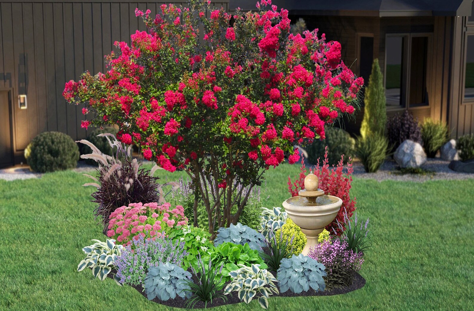 Premade Landscape Design, Landscape Berm, Zone 5-8 Berm, Berm Flower ...