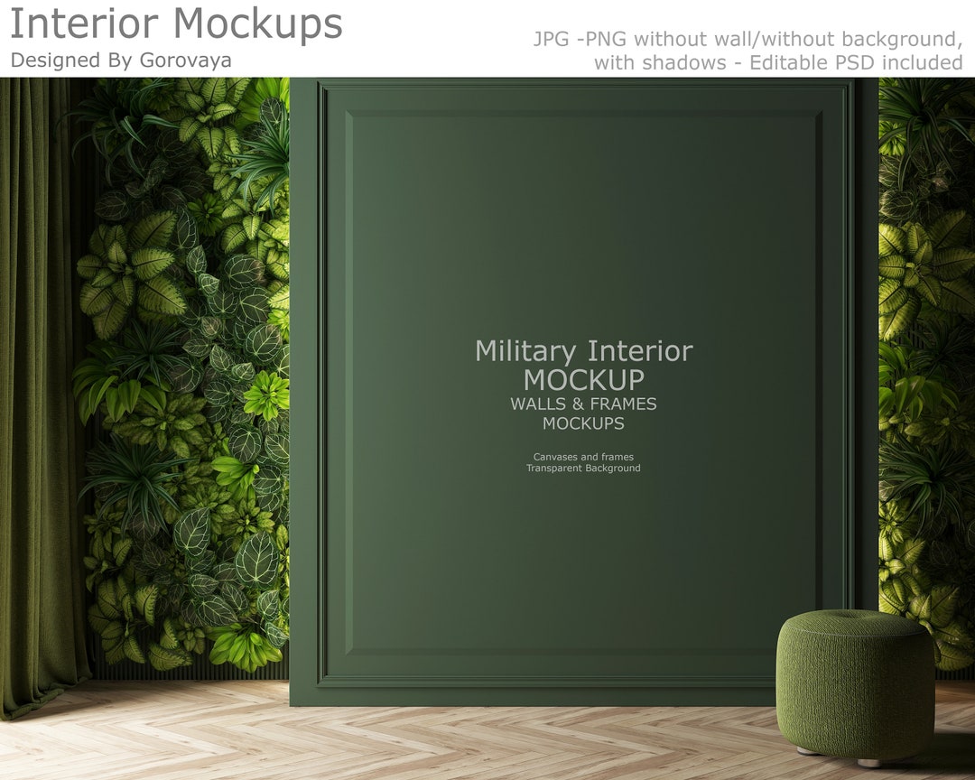 Interior Mockup, Military Green Interior Mockup, Camouflage Mockup ...