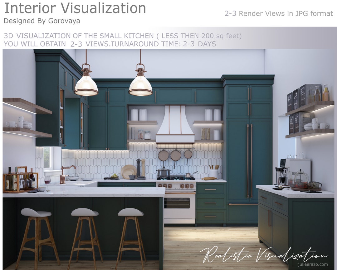 Online Kitchen Interior Design, Kitchen Remodeling, 3D Architectural ...