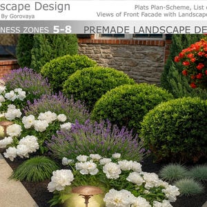 Premade Semicircle Landscape Design, Zone 5-8 (digital Download) - Etsy