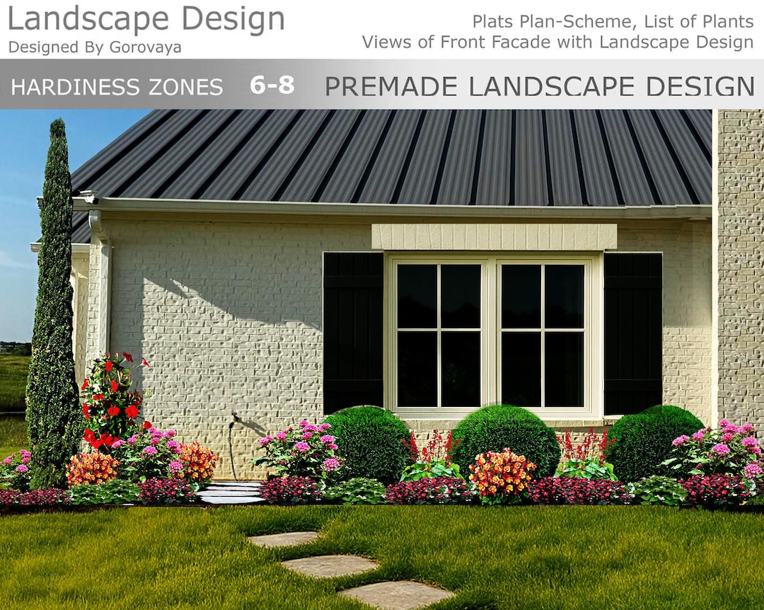 Premade Landscape Design, Side Garden Bed, Landscape Garden Bed ...