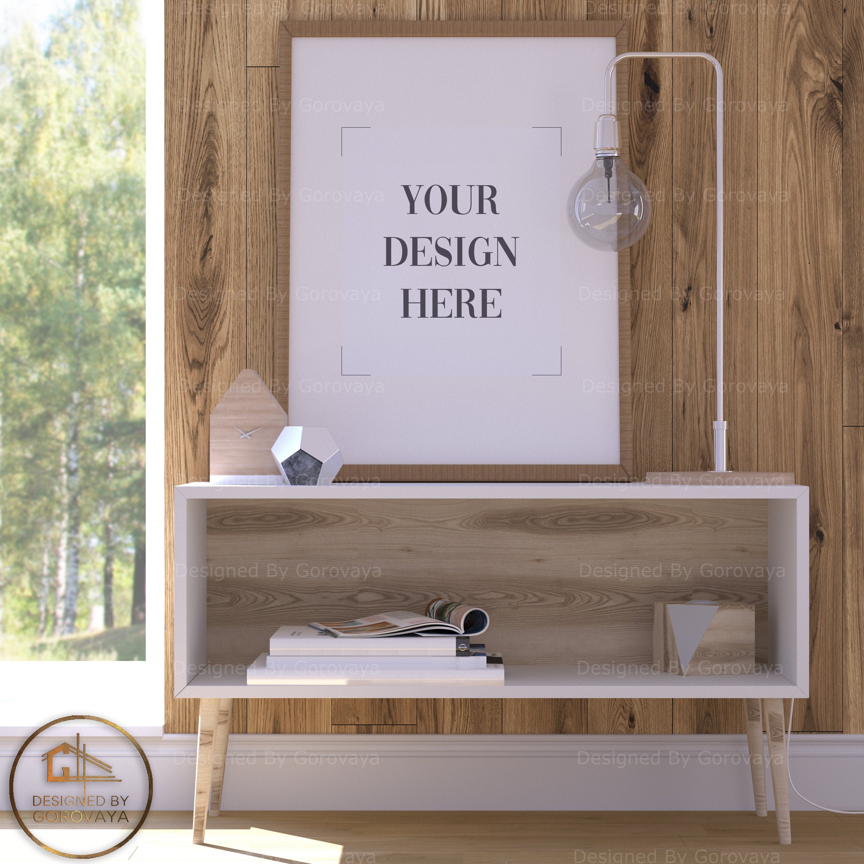 Interior Mockup Wood Wall Mockup Table Mockup Rustic | Etsy