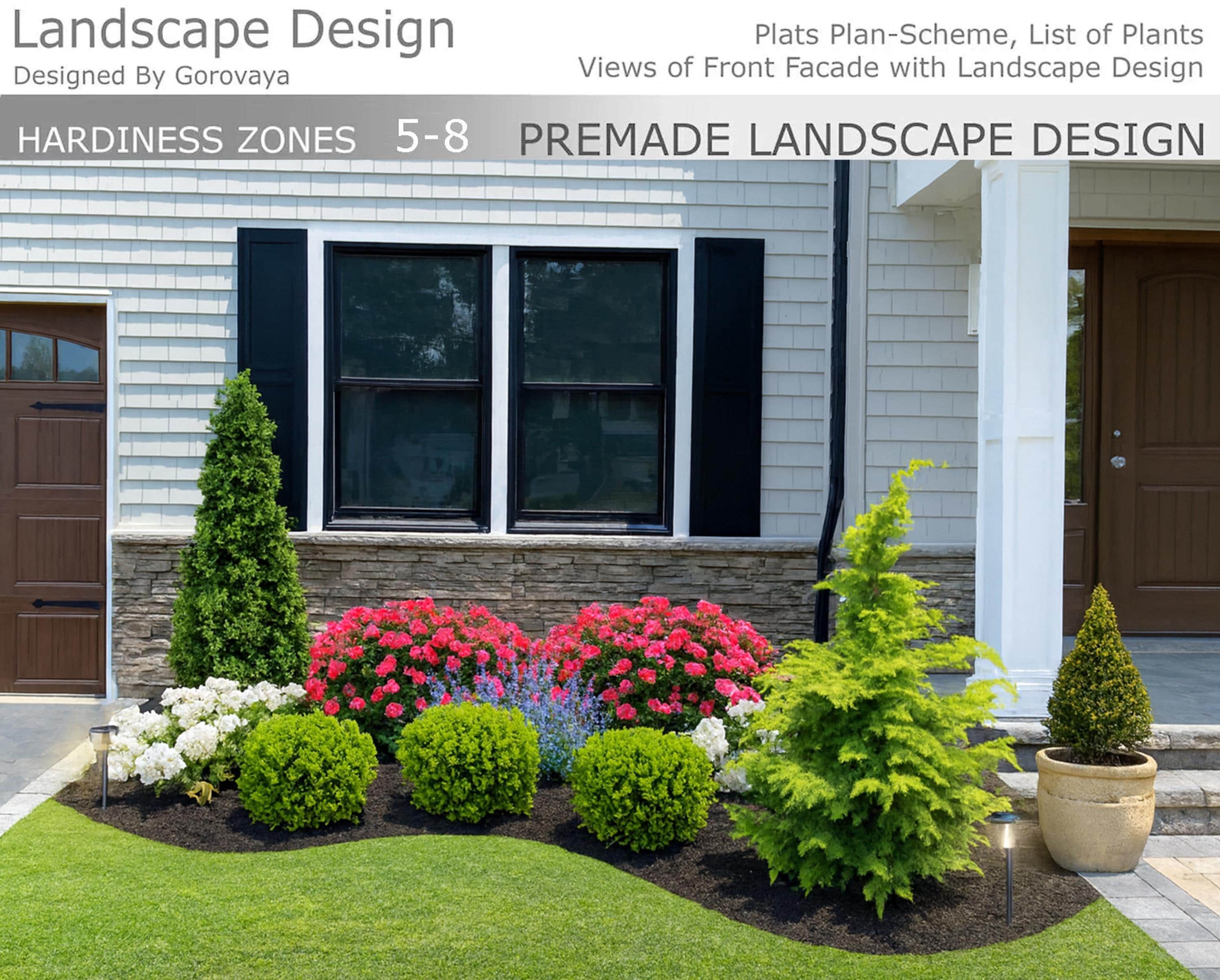 Premade Landscape Design, Landscape Garden Bed, Zone 5-8, Landscape ...