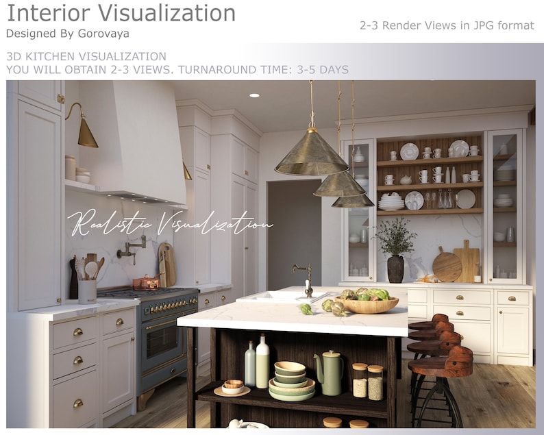 3D Kitchen Interior Designs, Kitchen 3D Rendering, 3D Architectural ...