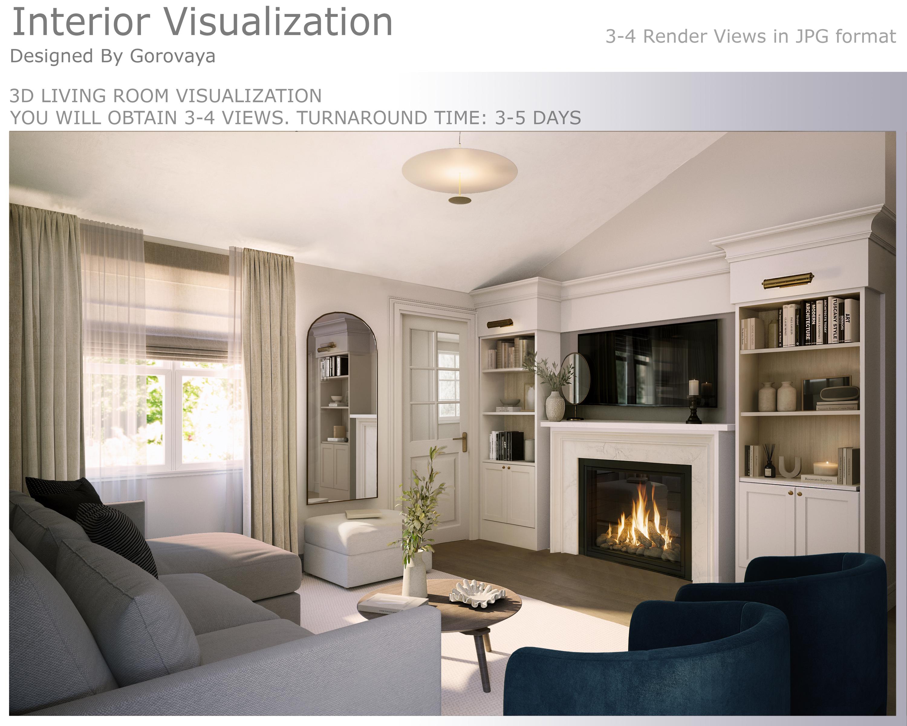 3D Small Living Room Interior Design, Online Family Room, 3D ...