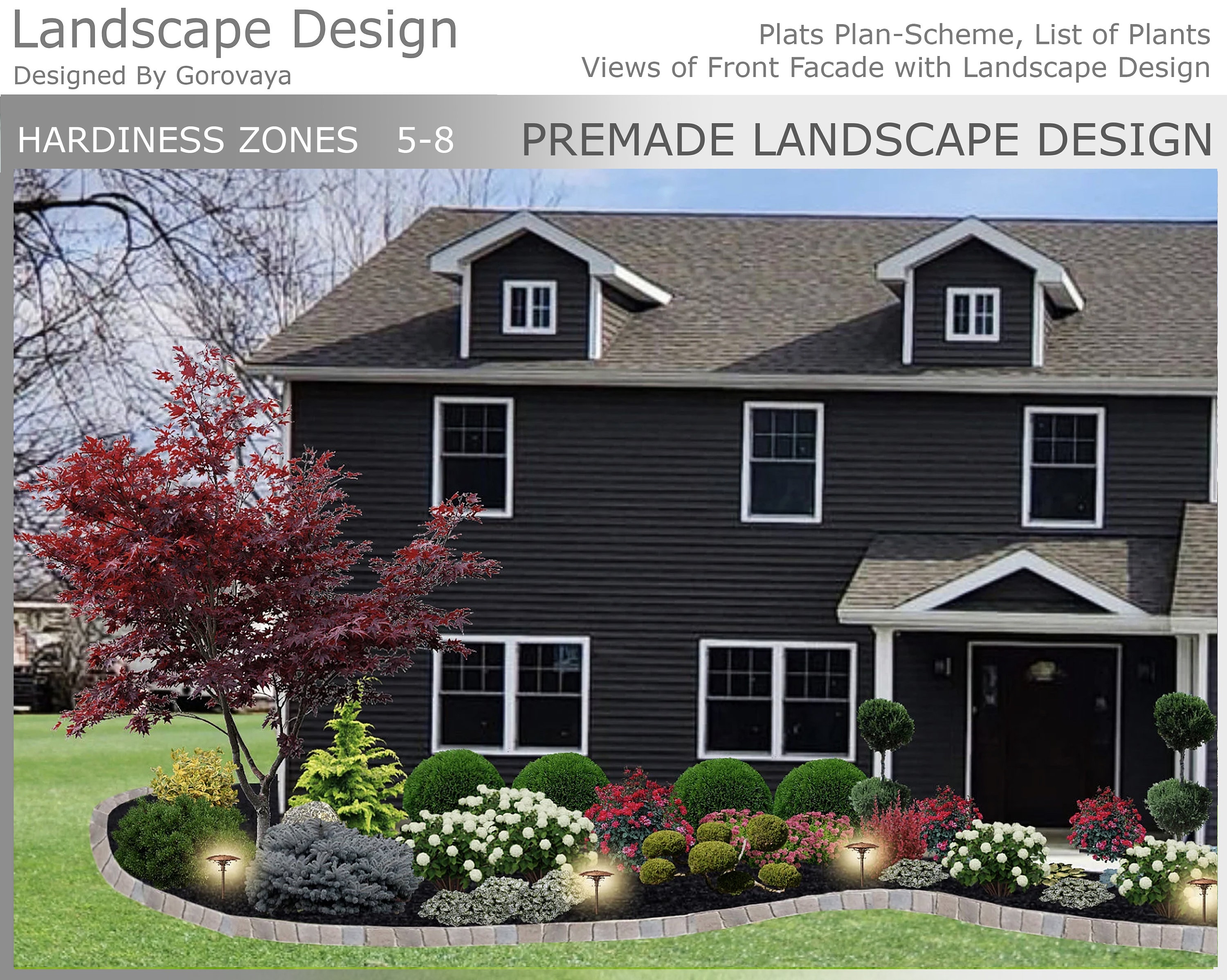 Premade Landscape Design, Landscape Design, Landscape Layout, Plant ...