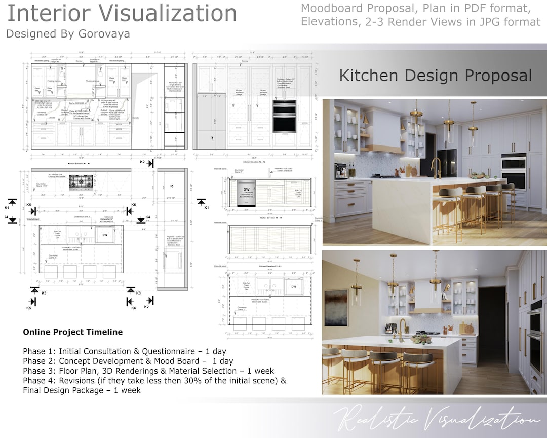 Custom Kitchen Design Proposal, Online Kitchen Remodeling, Kitchen ...