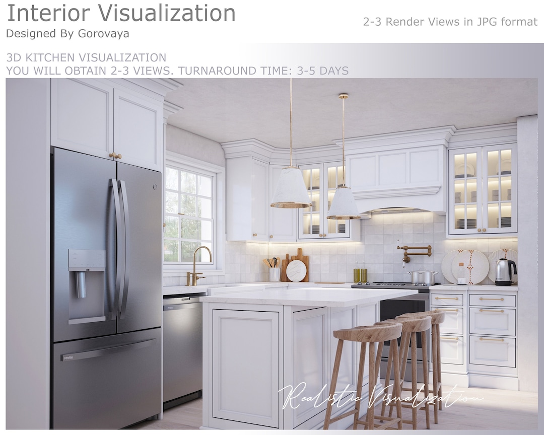 3D Kitchen Interior Designs, Kitchen 3D Rendering, 3D Architectural ...