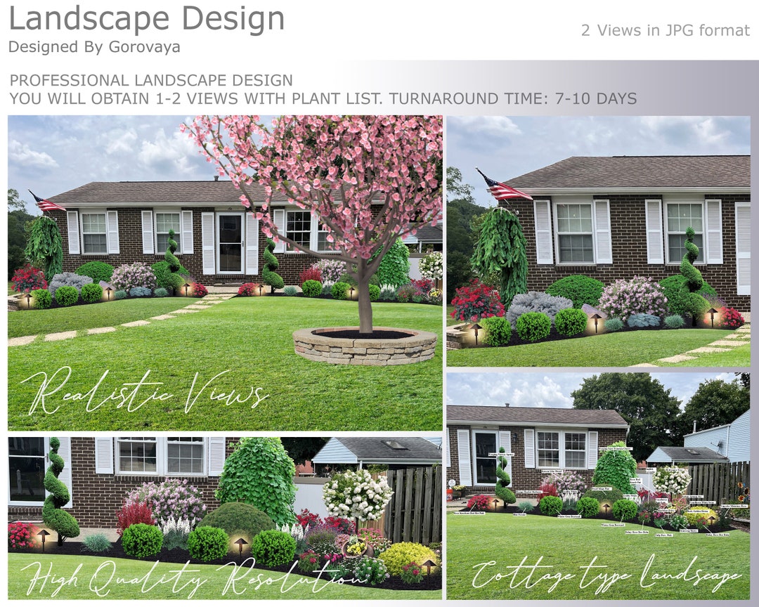 Custom Landscape Design, Landscape Front Facade, Landscape Layout ...