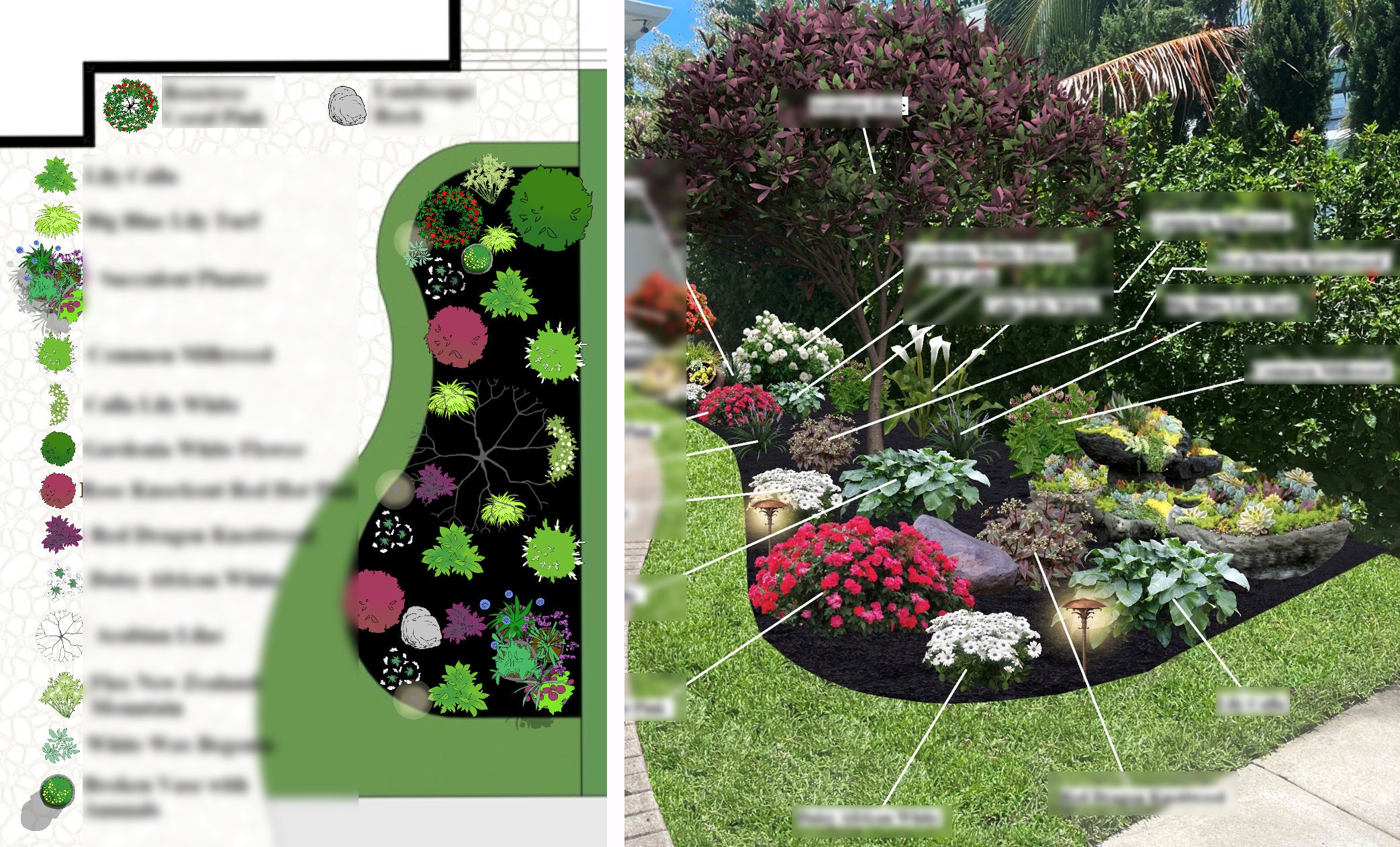 Florida Premade Landscape Design – Landscape Berm Garden – USDA Zones 8 ...