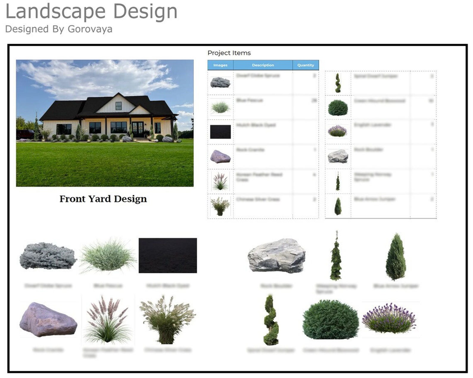 Custom Landscape Design, Landscape Front Facade, Landscape Layout ...