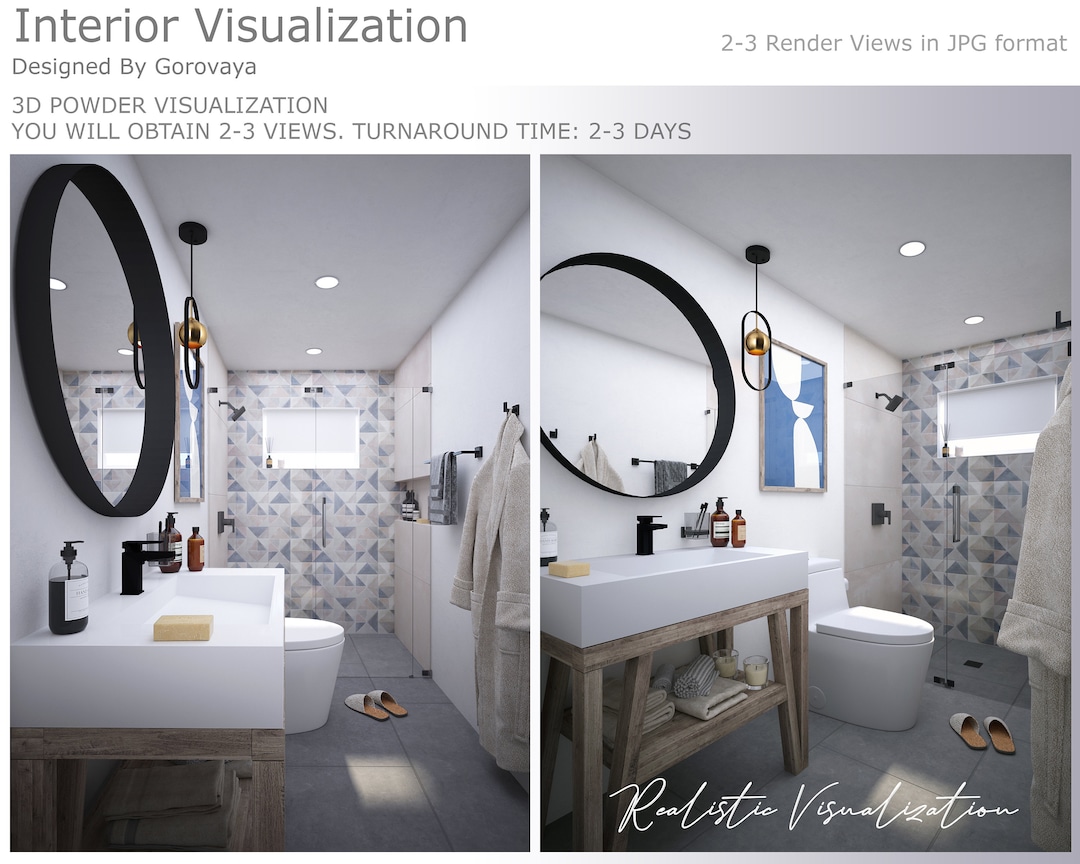 Bathroom Interior Design, 3D Interior Visualization, Realistic ...