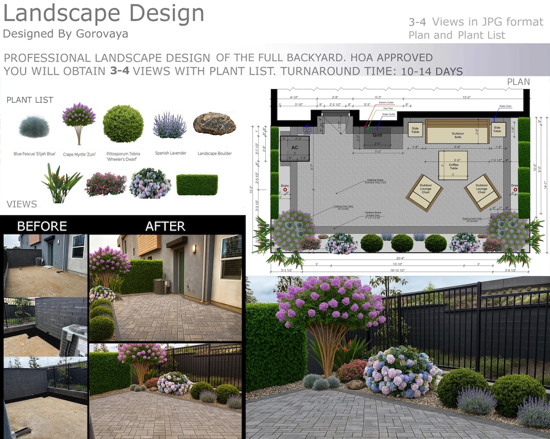 Custom Backyard or Front Yard Landscape Design, Backyard Help, Remote ...