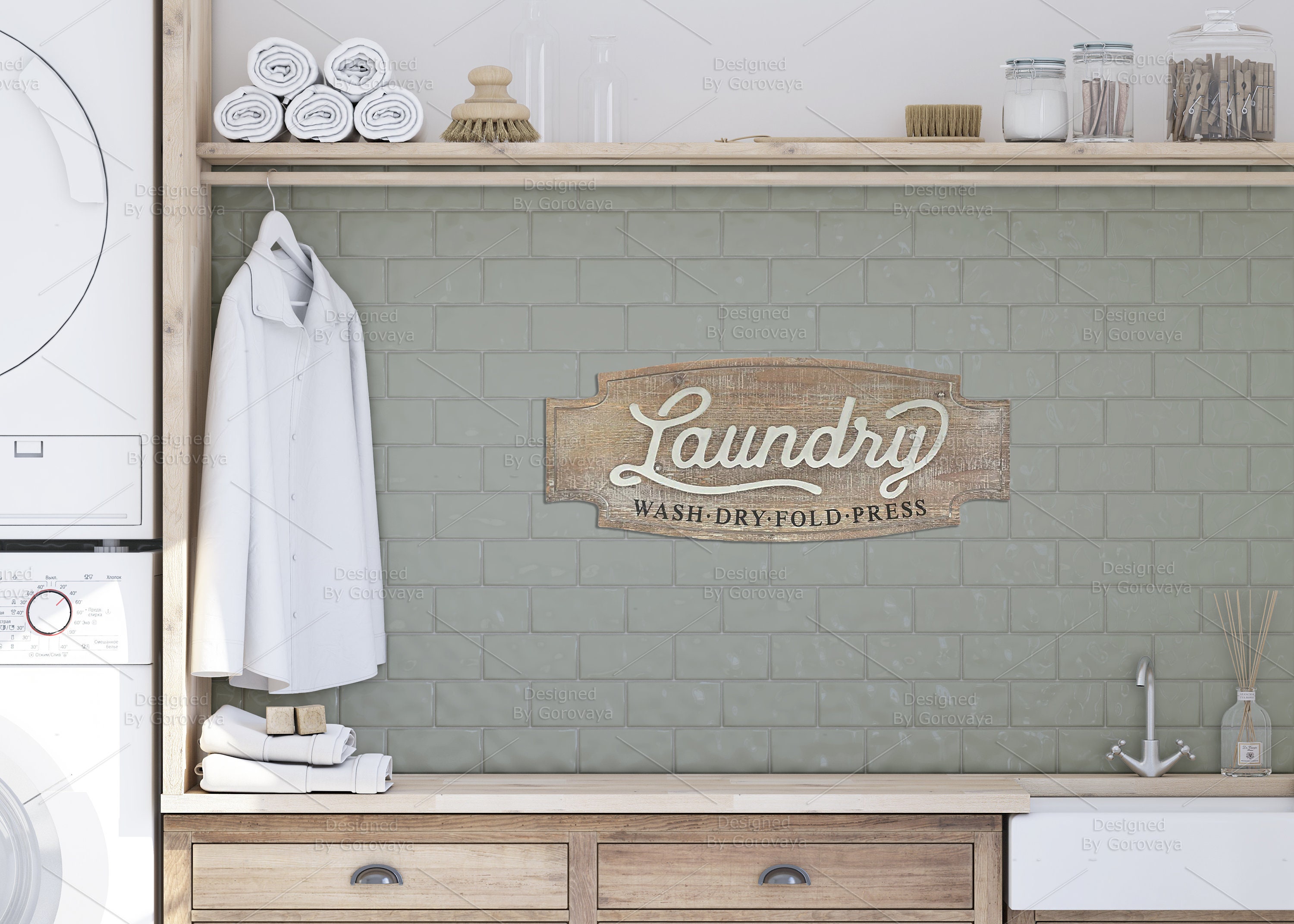 Interior Mockup, Laundry Mockup, Laundry Room Mockup, Farmhouse Mockup ...