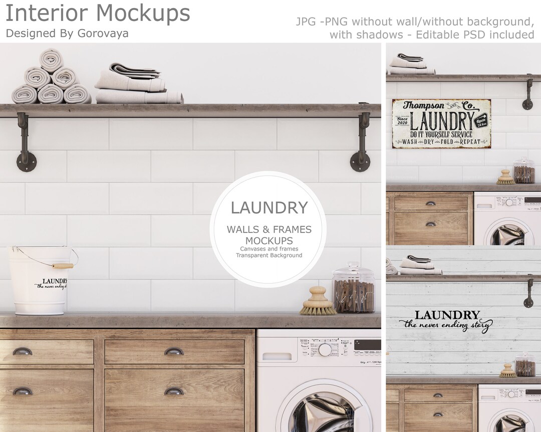 Interior Mockup, Laundry Mockup, Bathroom Mockup,blank Wall Mockup ...