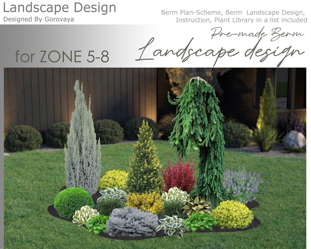 Premade Landscape Design, Landscape Berm, Zone 5-8 Berm, Berm Flower ...