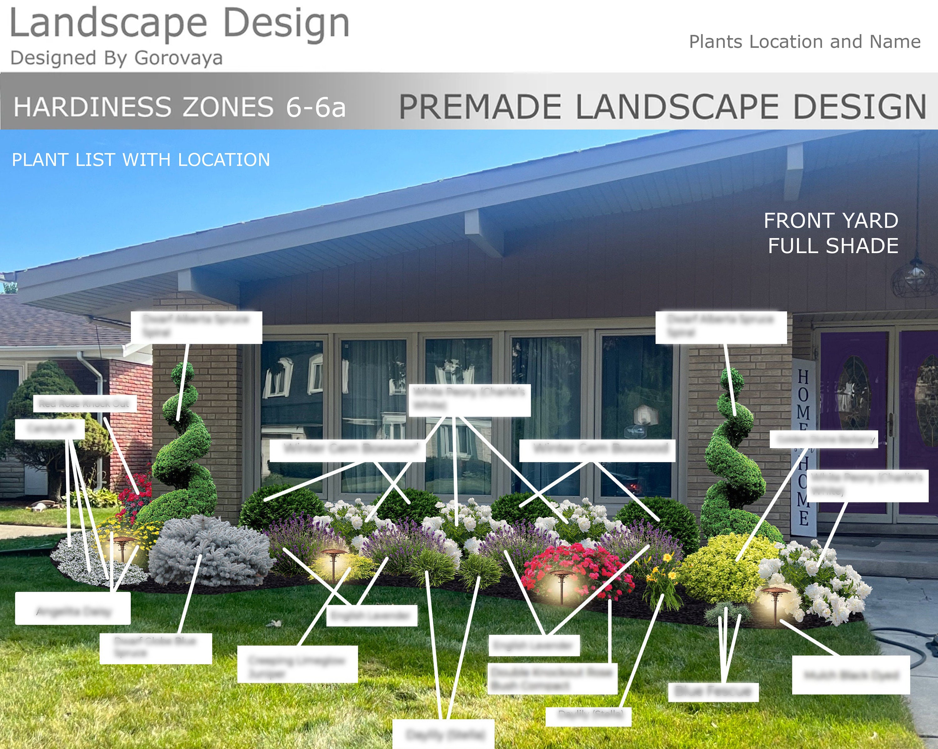 Ready-made Landscape, Premade Spiral Tree Design, Zone 6 (6a) Landscape Design, Landscaping ...