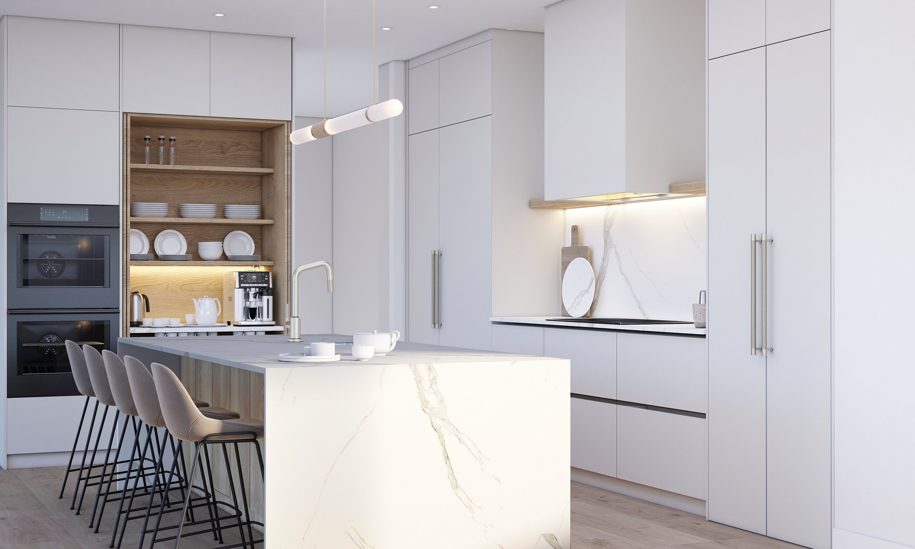 3D Kitchen Design, Modern Kitchen, Interior Visualization, Kitchen ...