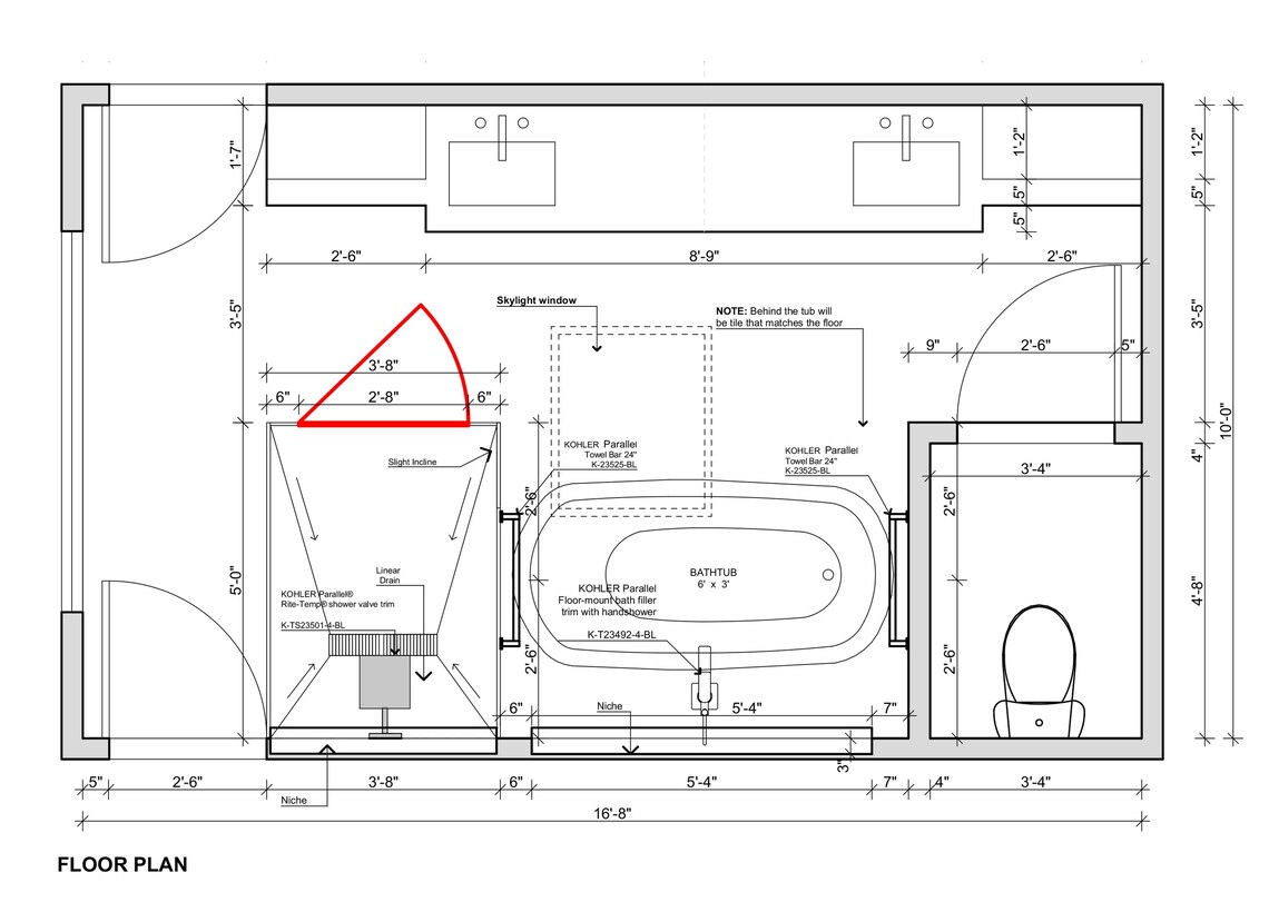 2D Master Bathroom Complex, 2D CAD Cabinet Design, Bathroom Custom ...