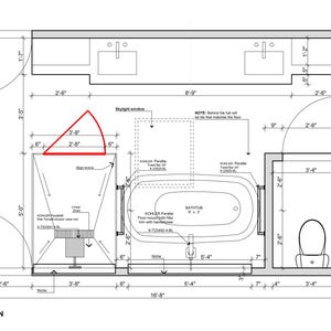 2D Master Bathroom Complex, 2D CAD Cabinet Design, Bathroom Custom ...