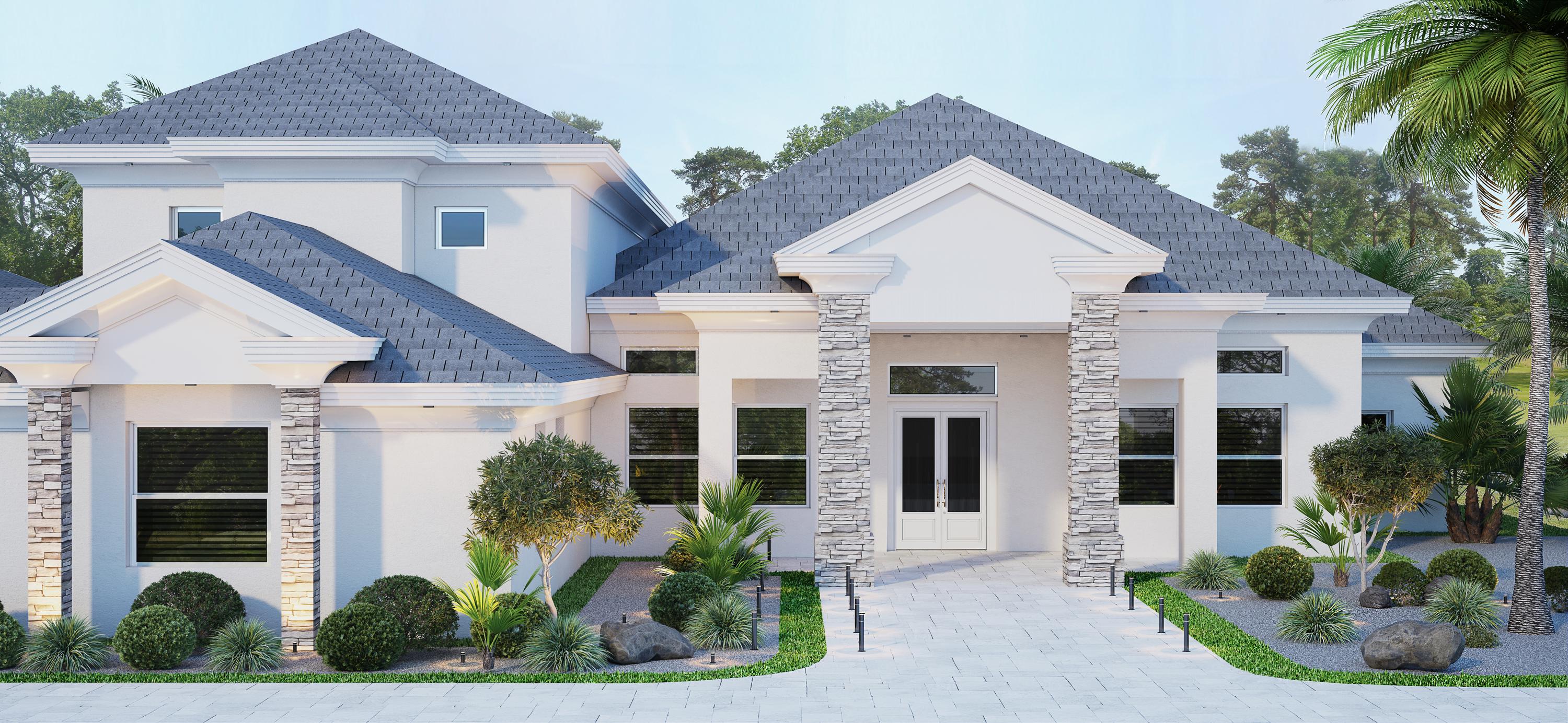 3D Visualization of Front Facade Exterior, Front Facade Visualization ...