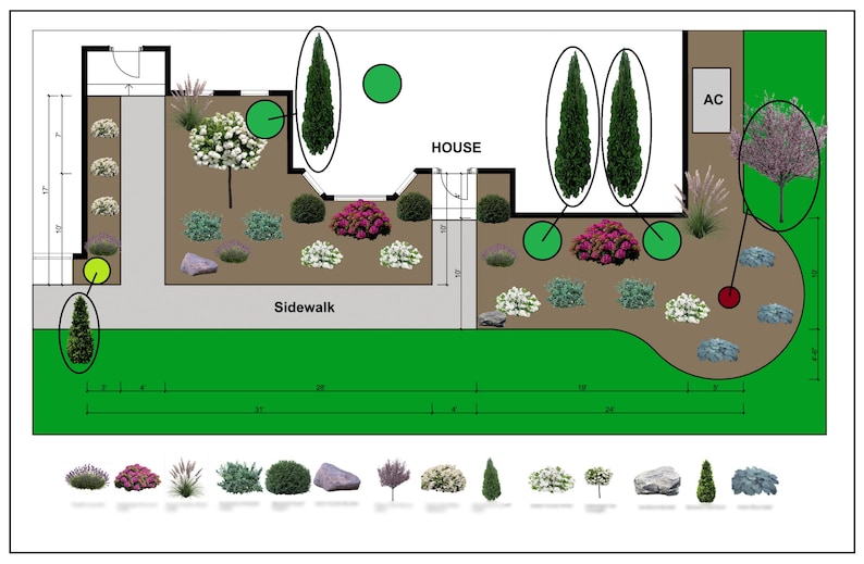 Premade Landscape Design, Landscape Idea, Zone 5-8 , East Coast ...