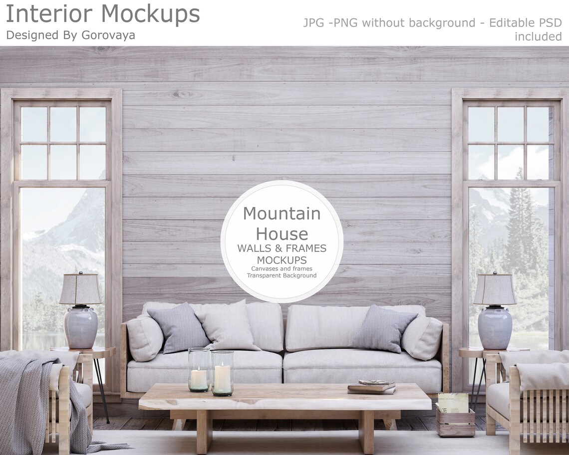 Interior Mockup Mountain House Mockupwallpaper Mockupliving - Etsy