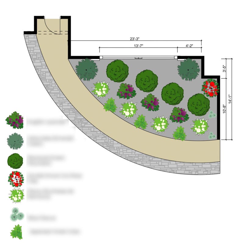 Premade Semicircle Landscape Design, Zone 5-8 (digital Download) - Etsy
