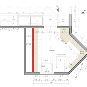 2D Pantry Room, 2D CAD Cabinet Design, Custom Draft, Bespoke Elevations ...