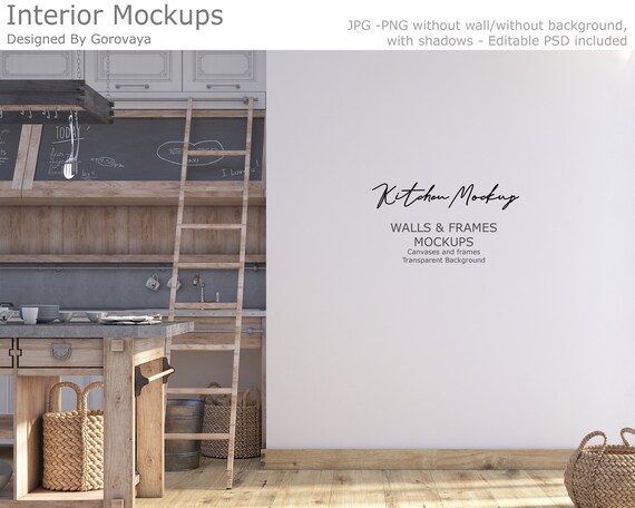 Interior Mockup Farmhouse Kitchen Mockup Country Kitchen - Etsy