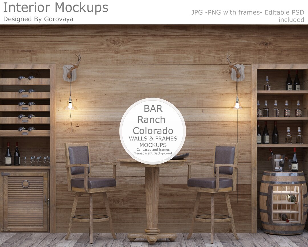 Interior Mockup, Ranch Bar Mockup, Rustic Interior Mockup, Cowboy ...