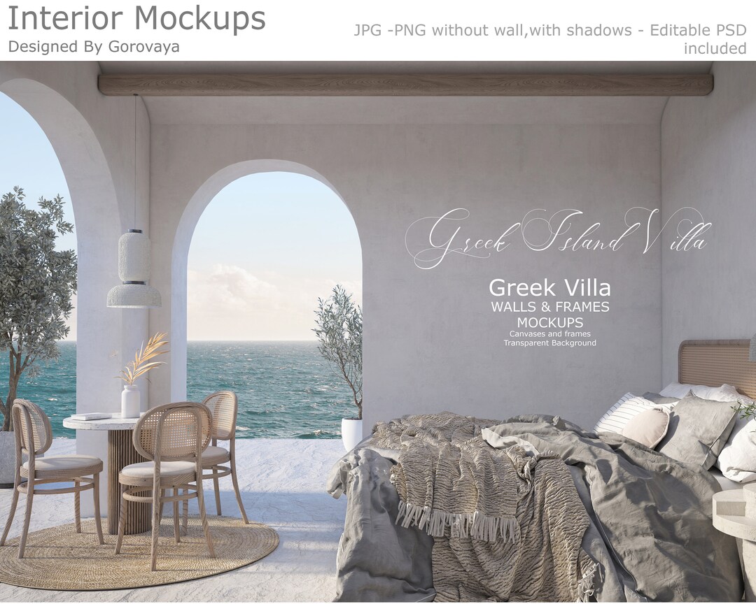 Interior Mockup, Greek Villa, Coastal Mockup, Summer Seaside House ...