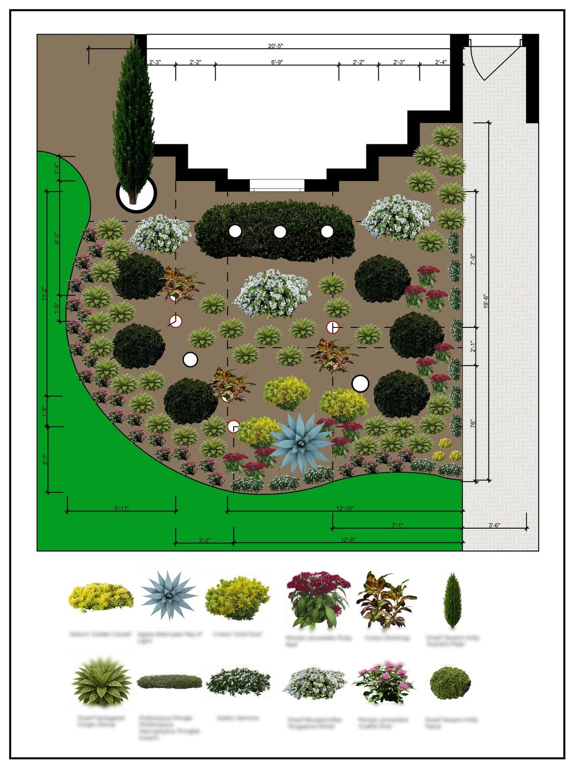 Florida Premade Landscape Design – Landscape Berm Garden – USDA Zones 8 ...