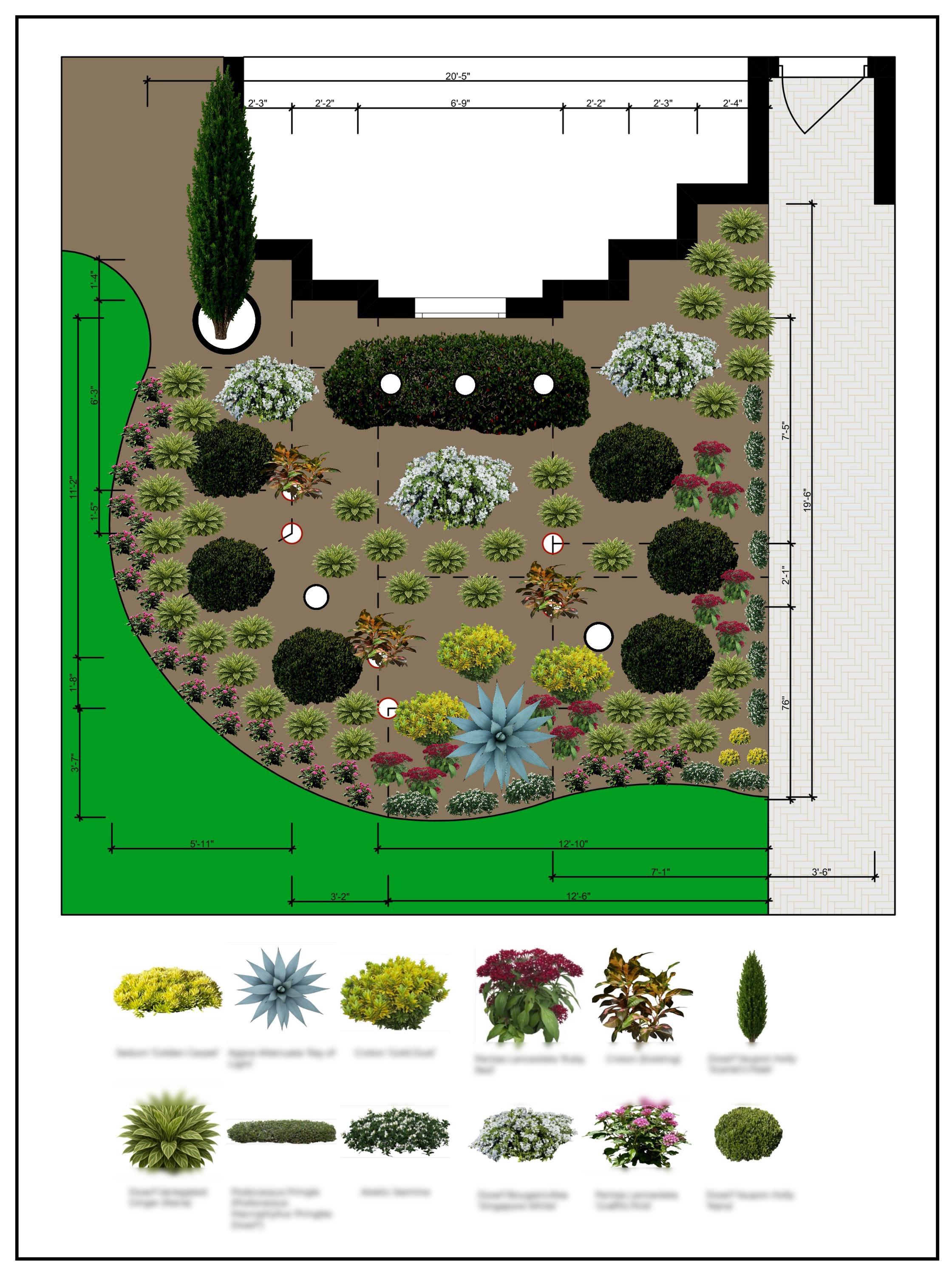 Florida Premade Landscape Design – Landscape Berm Garden – USDA Zones 8 ...