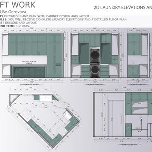2D Laundry Room, 2D CAD Cabinet Design, Custom Draft, Bespoke ...