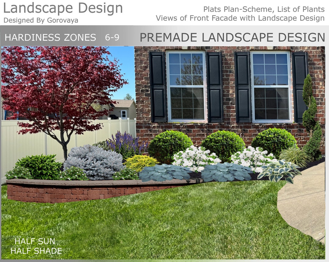 Zone 6-9 Landscape, Landscape Design, Landscape Layout, Plant List ...