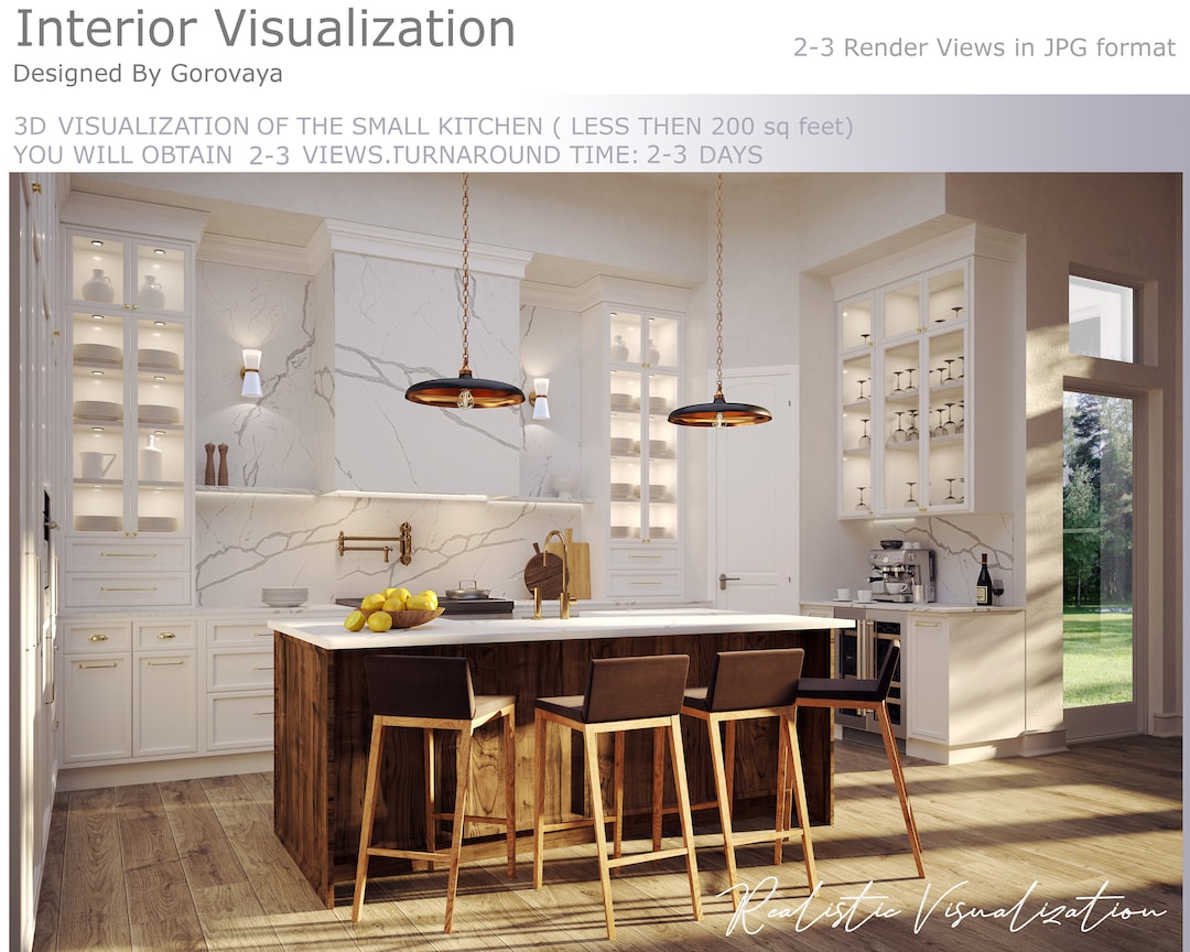 3D Kitchen Interior Designs, Kitchen 3D Rendering, 3D Architectural ...